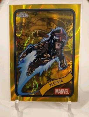 Nova 2025 Topps Chrome Marvel Nova Yellow Lava Refractor Card- #23 ...