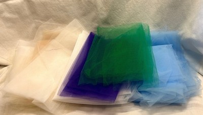 Sheer Solid Color Netting Fabric Lot Blue Green White Purple Various ...