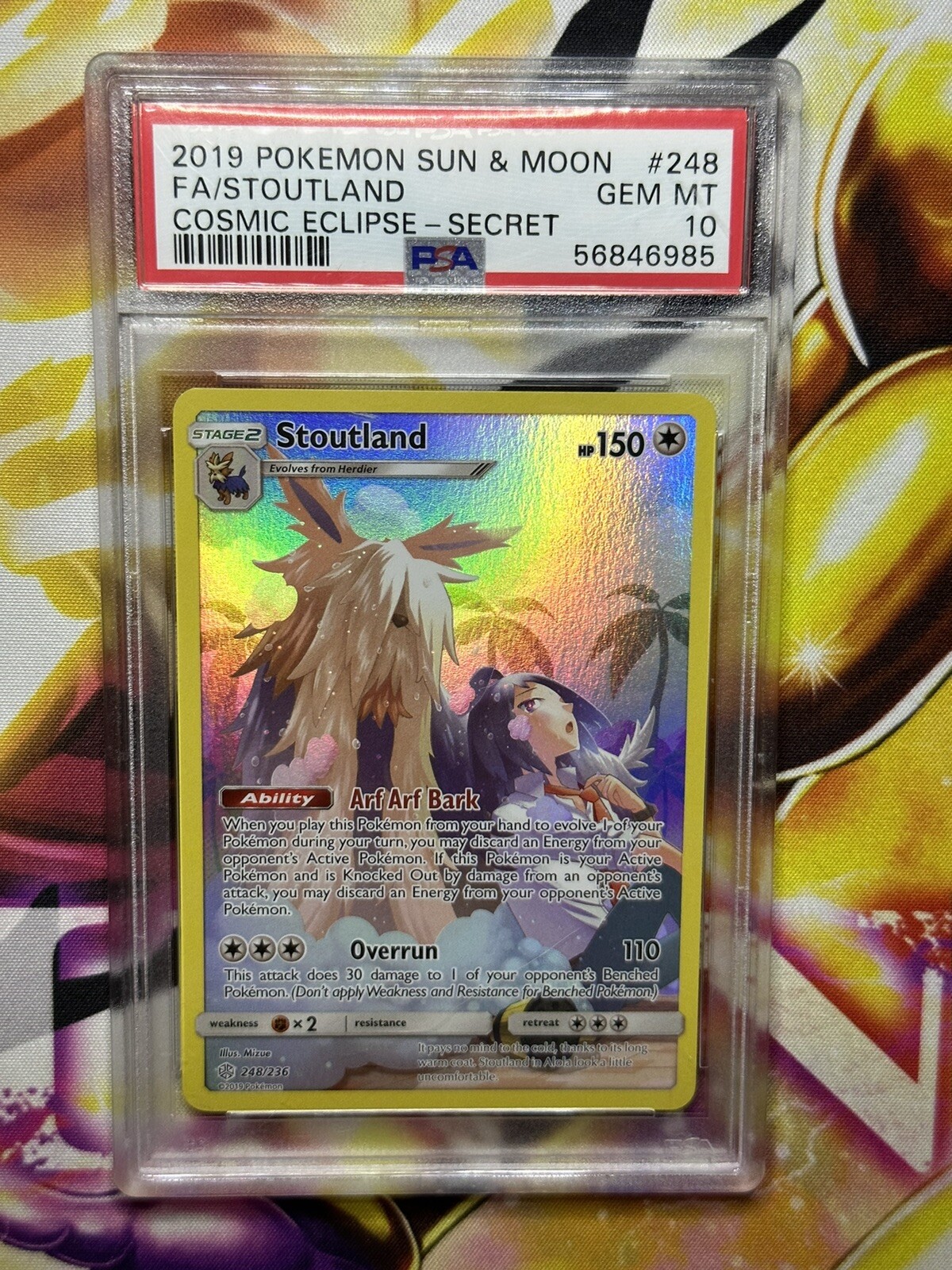 2019 Pokemon Sun & Moon Cosmic Eclipse Secret #248 Full Art Stoutland ...