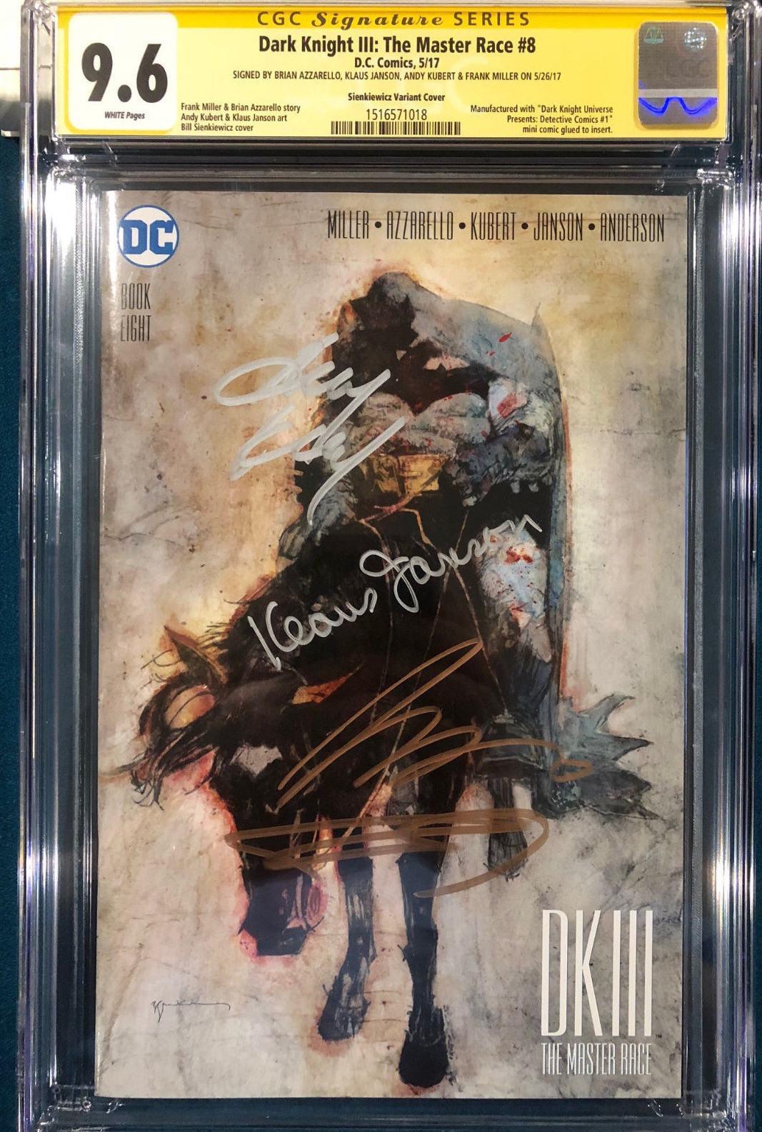 FRANK MILLER 4 SIGNED DK III The Master Race CGC 9.6 Andy Kubert Batman ...