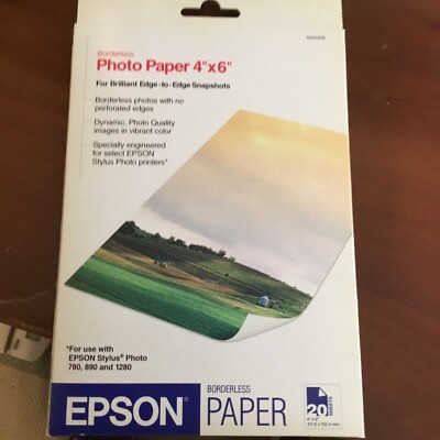 Epson Borderless Photo Paper (4x6, 20 Sheets). S041458 | eBay
