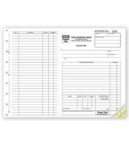 500 Work Orders, Side-Stub, Large Carbonless Forms Nebs/Deluxe No. 6545 ...
