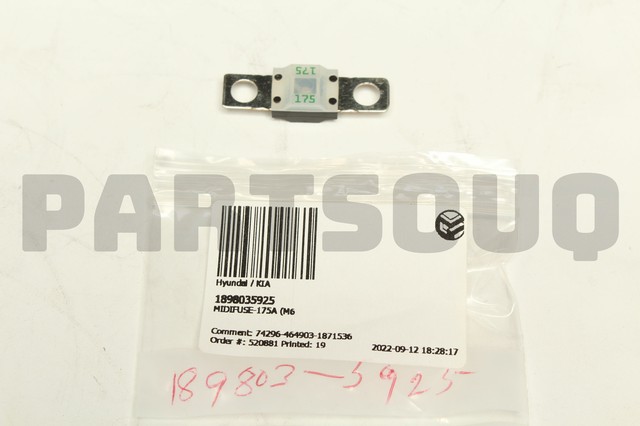 1898035925 Genuine Hyundai / KIA MIDIFUSE-175A (M6) for sale online | eBay
