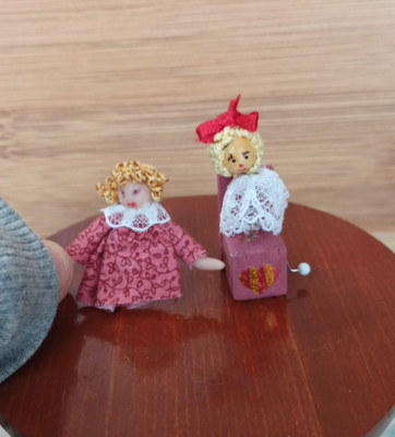 Vintage Dollhouse Miniature Ann Fuller Designs Handmade Dolls 2" Lot Of ...