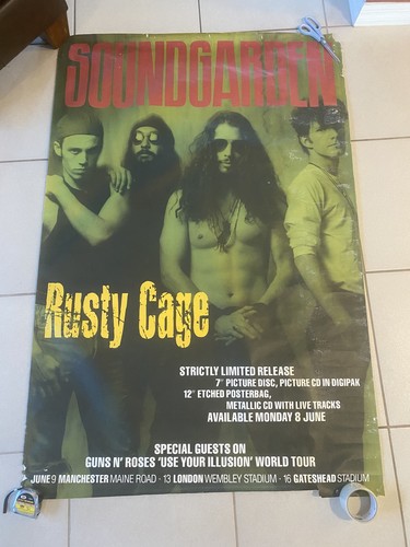UK Subway Promo Poster Soundgarden's single "Rusty Cage" 1992 Tour 6 ...