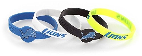 NFL Detroit Lions Silicone Wristbands 4-Pack - Official Team Fan Gear ...