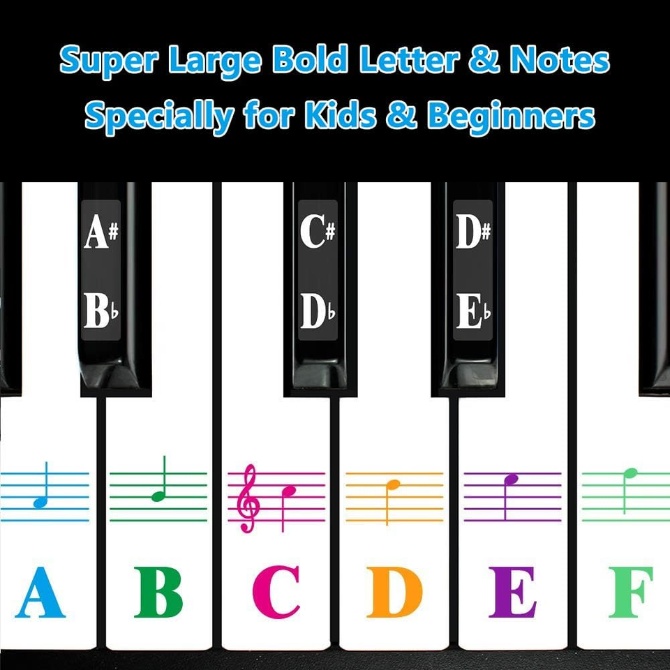 Piano Stickers, Piano Key Stickers for 88/61/54/49/37 Key Full Set for ...