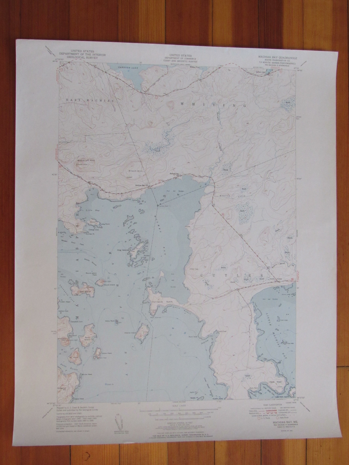 Machias Bay Maine 1951 Original Vintage USGS Topo Map | eBay
