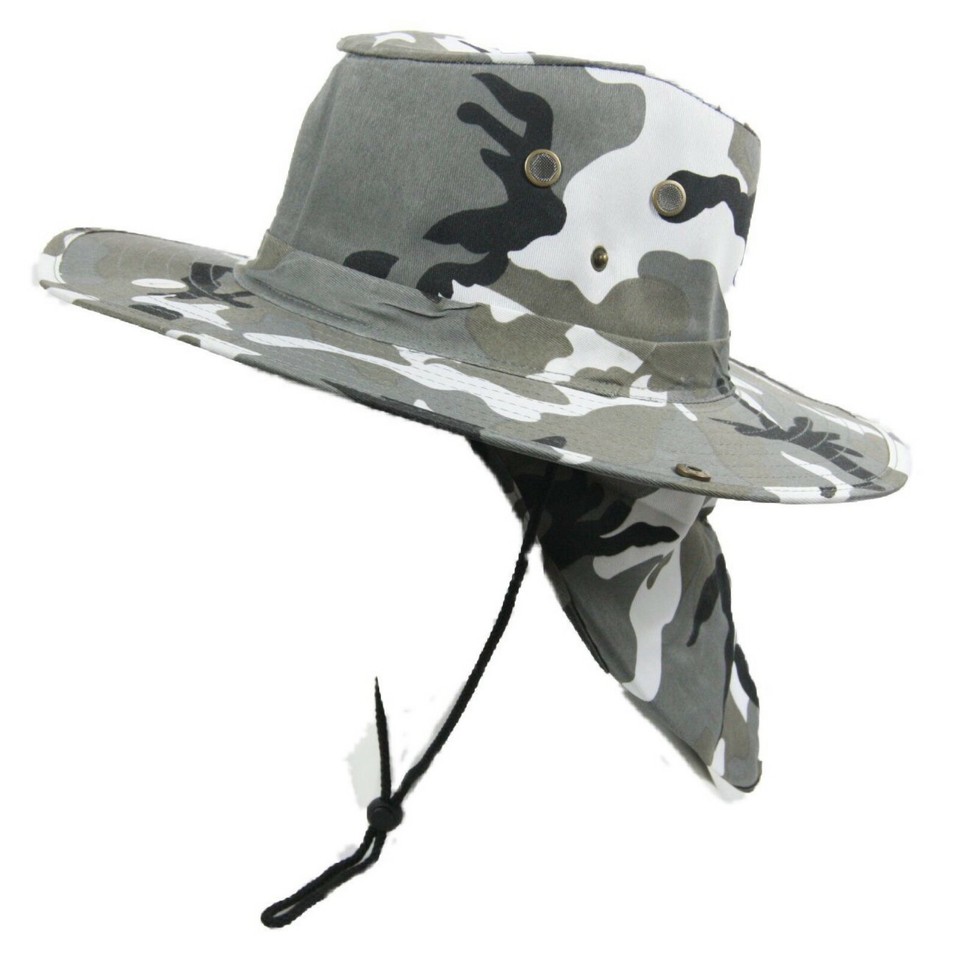 Bucket Cap Fishing Hiking Army Military Neck Cover Sun Flap Hunting ...