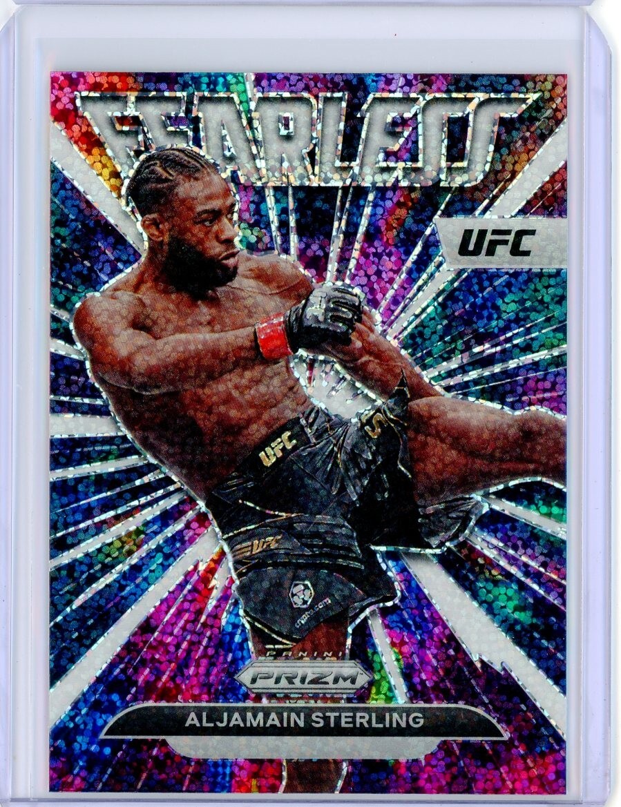 2023 Panini UFC Prizm ALJAMAIN STERLING Fearless White Sparkle Parallel ...