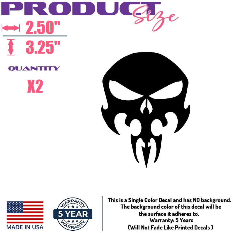 Skull Flames Goth Decals 2 Motorcycle bike Helmet Stickers ,Bike kit ...