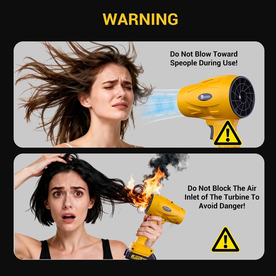 2 Battery Cordless Electric Turbo Leaf Blower Power Jet Dry Air Blower ...