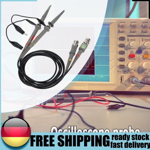 2pcs P6100 BNC Oscilloscope Probe Kit 100MHz 1X 10X Scope Analyzer Clip ...