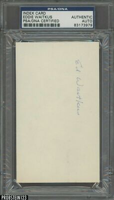 Eddie Waitkus - The Natural - Signed 3x5 Index Card Phillies PSA/COA ...