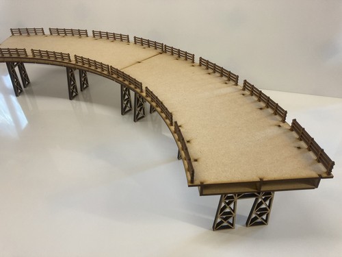 Double Track curve Milwaukee Railway Train Bridge. 2 Sections. OO/HO ...