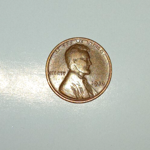 RARE Lincoln Wheat Penny 1930 No Mint Mark Coin, Letters On Rim, Good ...