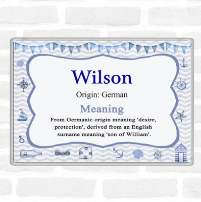 Wilson Name Meaning Jumbo Fridge Magnet Nautical | eBay UK