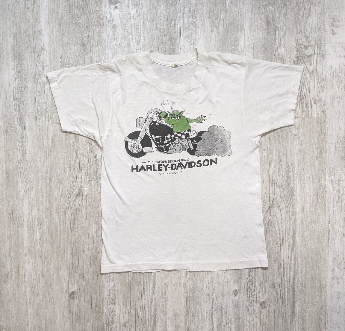 RARE Vintage 1983 Harley Davidson Checkered Demon S Clay Wilson T-shirt ...