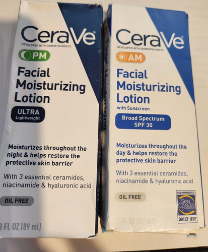 CeraVe AM/PM Facial Moisturizing Lotion Skin Care Set Ultra Lightweight ...
