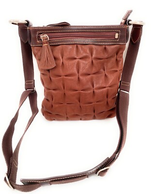 Sundance Brown Quilted Leather Crossbody Bag Purse Handbag Italy | eBay