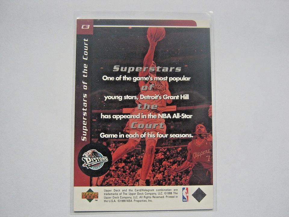 Grant Hill 1998-99 Upper Deck Encore Superstars Of The Court Card #C3 ...