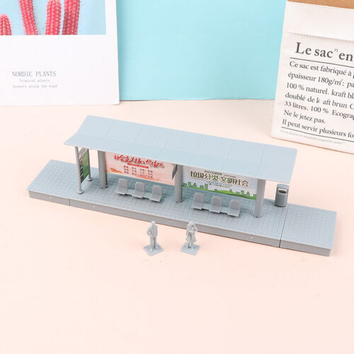 1/87 Mini Simulation Bus Station Model High-speed Rail Station Platform ...