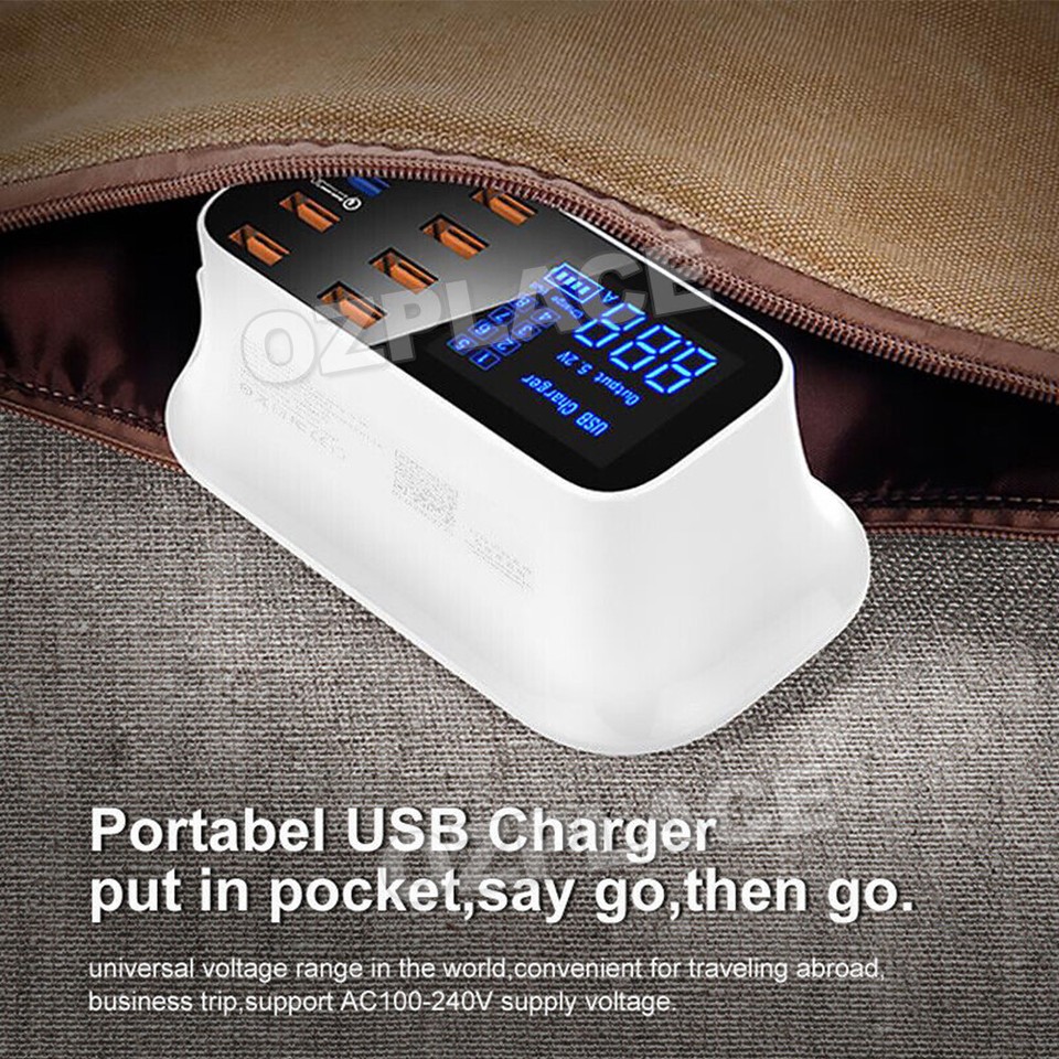 8 Port Quick Charge 3.0 Multi USB Charging Station Desktop Phone USB ...