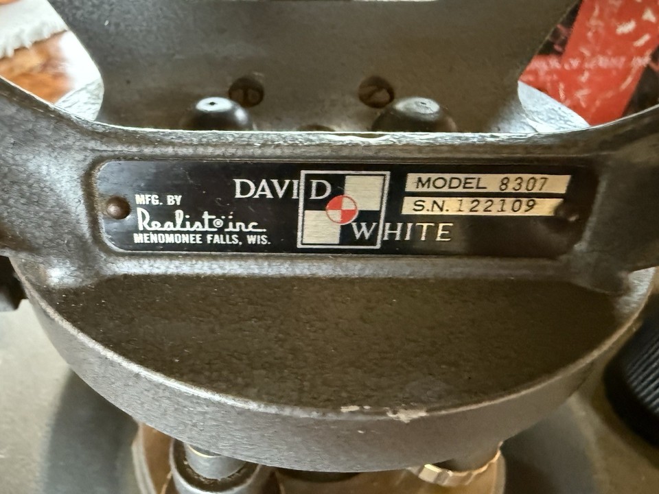 Vintage David White Model 8307 Survey Transit Level W/Orange 8300 Case ...