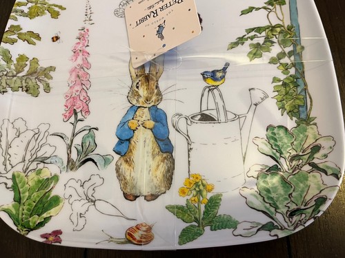 Peter Rabbit Beatrice Potter Garden Square Melamine Plates Set Of 4 ...