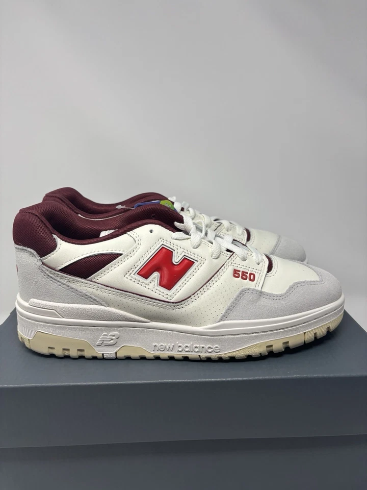 New Balance 550 Sea Salt Grey True Red for Sale | Authenticity ...