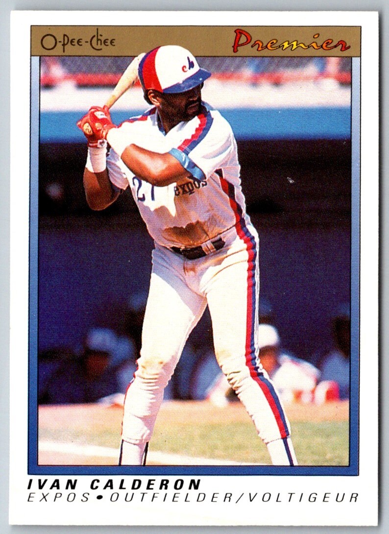 1991 O-Pee-Chee Premier Ivan Calderon #17 Montreal Expos Baseball Card ...
