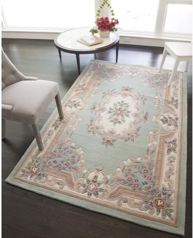 Hand Tufted Premium Unique Area Rug 4x6 Aubusson Design Carpet Wool ...