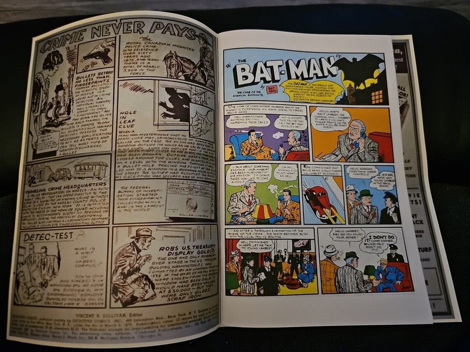 DETECTIVE COMICS 27 1st BATMAN ORIG-ART Facsimile Cover Reprint ...