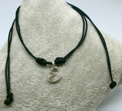 Bracelet " E " Cursive Writing Early - Thread Black Adjustable | eBay