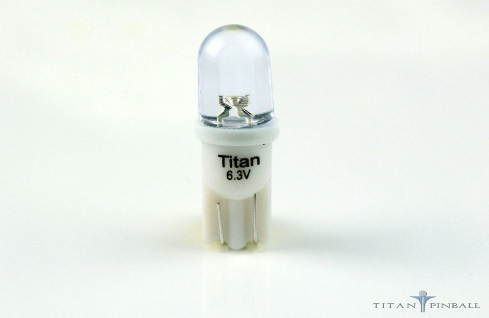(10 Pack) - 6.3 Volt LED Bulb Clear 555 Wedge Base (T10) Pinball - WARM ...