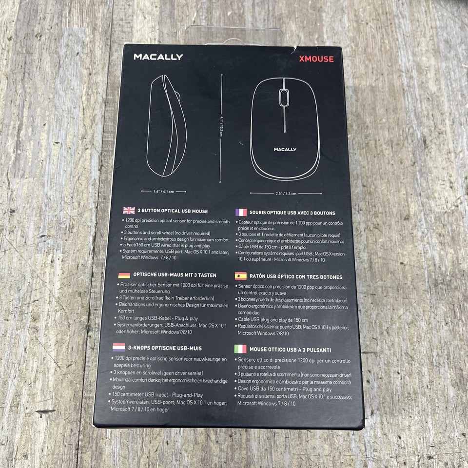 USB Wired Mouse for Mac and Windows - Simple 3 Button Corded Computer ...