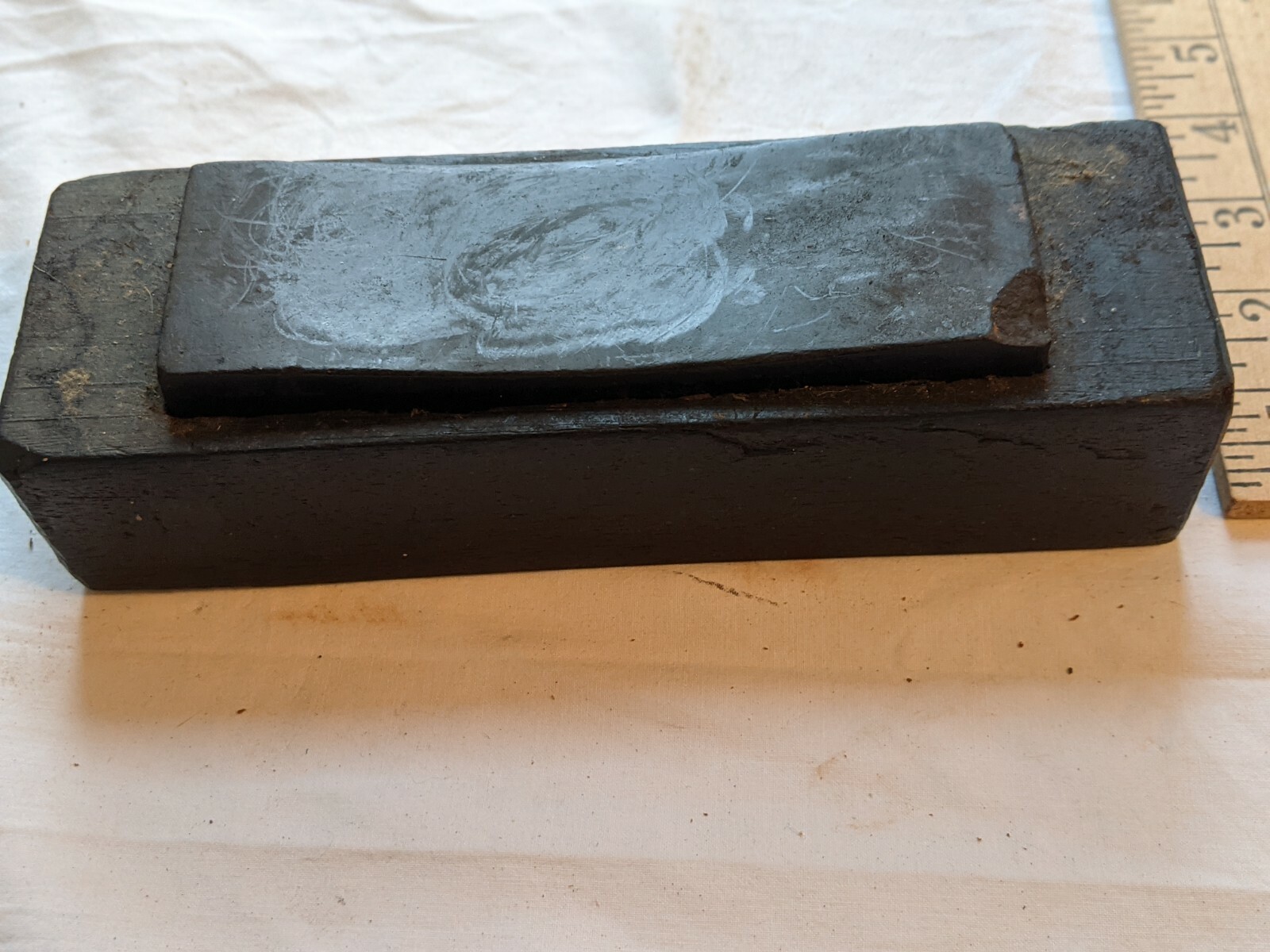 Vintage Whetstone Oilstone Sharpening Stone with Wood Base, Honing | eBay