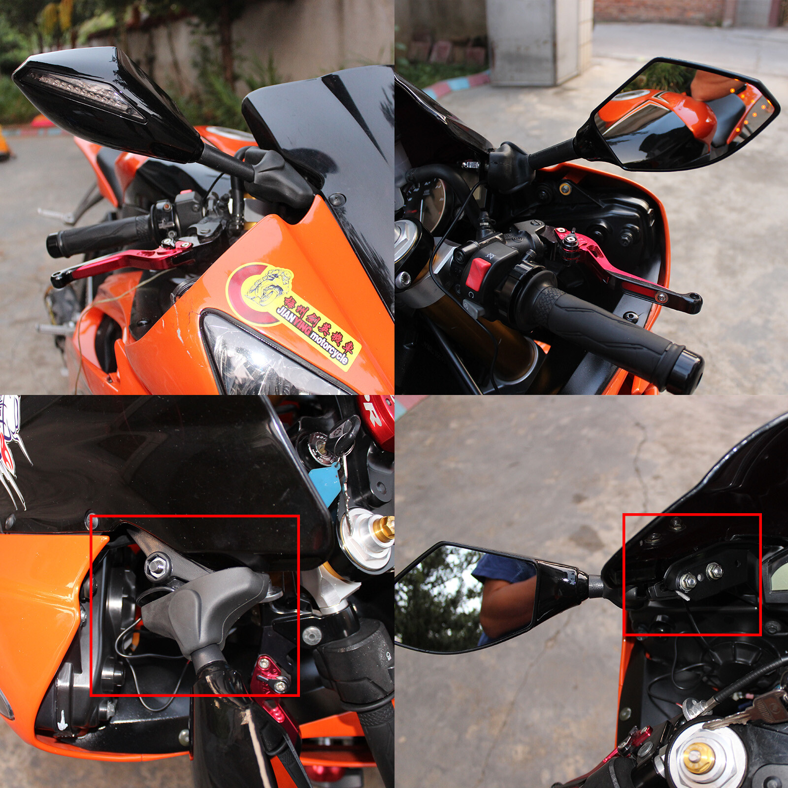 For Yamaha YZF600R FZ6R Raven Motorcycle LED Turn Signals Side Mirrors ...
