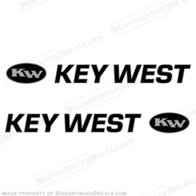 Fits Key West 1720 Boat Decals (Set of 2) - Black/Silver | eBay