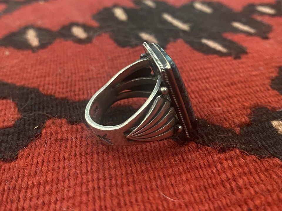 $800 Turquoise Silver Ring 12.5 Navajo jewel Steve Arviso sterling pawn ...