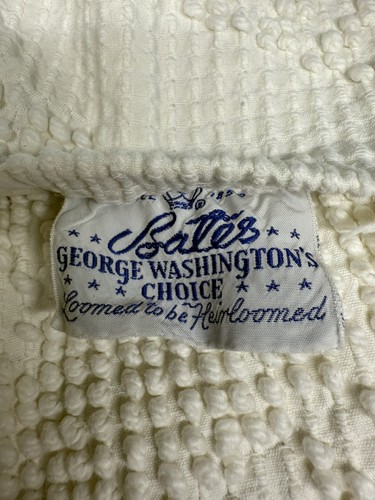 Vintage White Bates George Washington Choice Queen Bedspread Hobnail | eBay