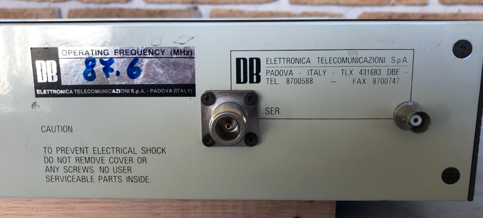 DB Electronica PE20 Professional Broadcast FM Transmitter - 87.5-108 ...
