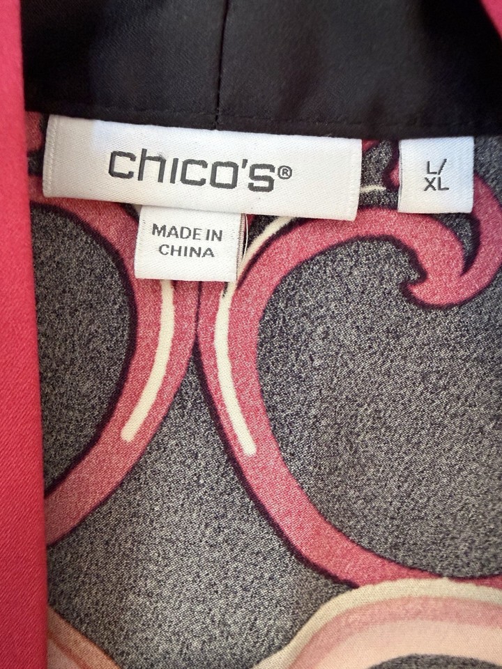 EUC Chico’s Kimono Size L/XL Paisley Satin Open Front Cardigan Flowy ...