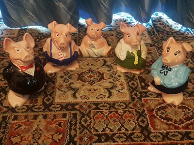 Natwest Collectable Wade Piggy Banks Set of 5 With Original Stoppers 80 ...