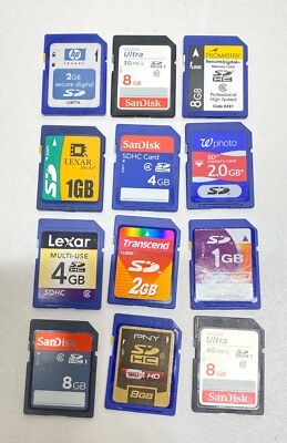 Assorted SD/SDHC Memory Card Lot 12 | eBay