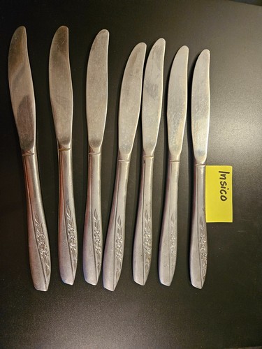 Insico INS74 floral pattern Int'l knife knives set of 6 Stainless ...