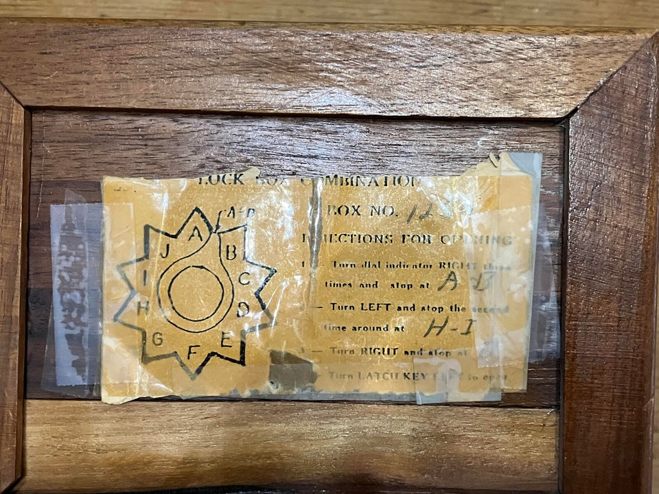 Vintage 1950s Wooden Post Office Box Lock Box Coin Bank Combination ...