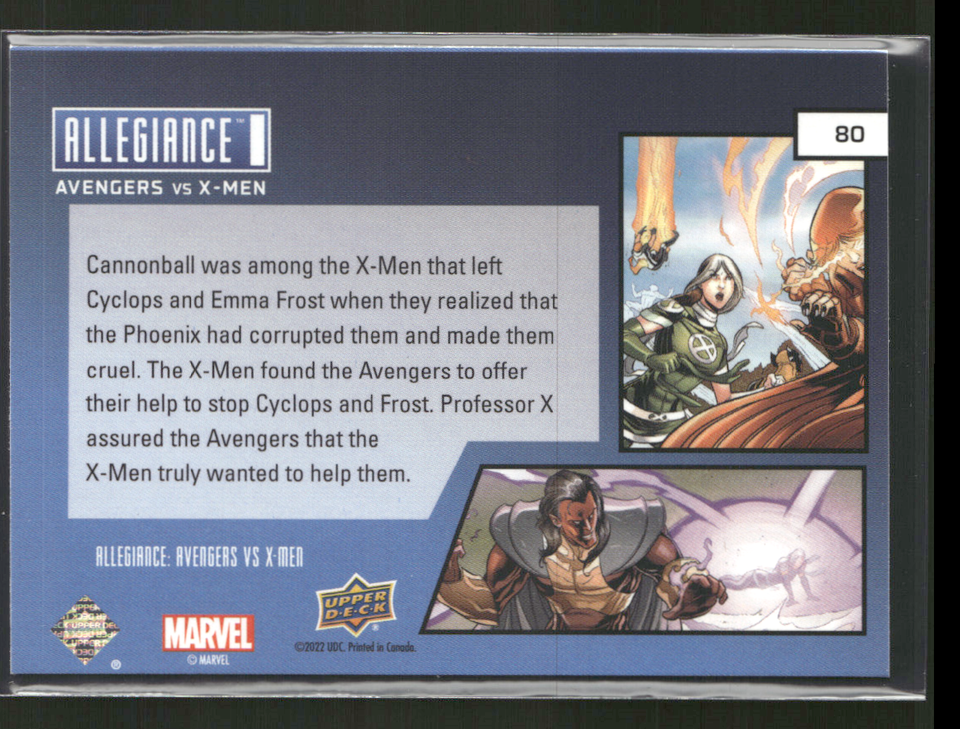 2023 Upper Deck Marvel Allegiance Card #80 Avengers Vs X-Men 2012 #11 ...