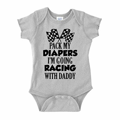 Pack My Diapers I'm Going Racing with Daddy Racing Baby One Piece or ...