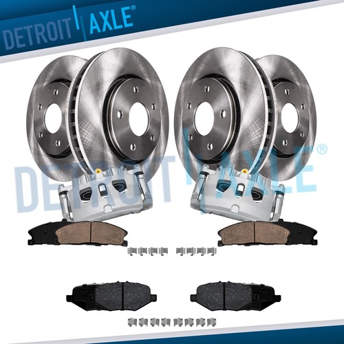 Front Rear Rotors Ceramic Brake Pads Calipers for Ford Explorer Lincoln ...